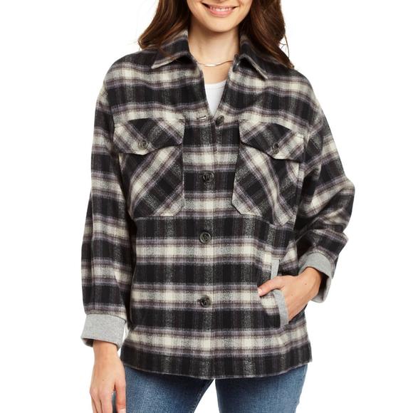 DREW | Jackets & Coats | New Drew Gabby Plaid Shirt Jacket In Grey Mist ...